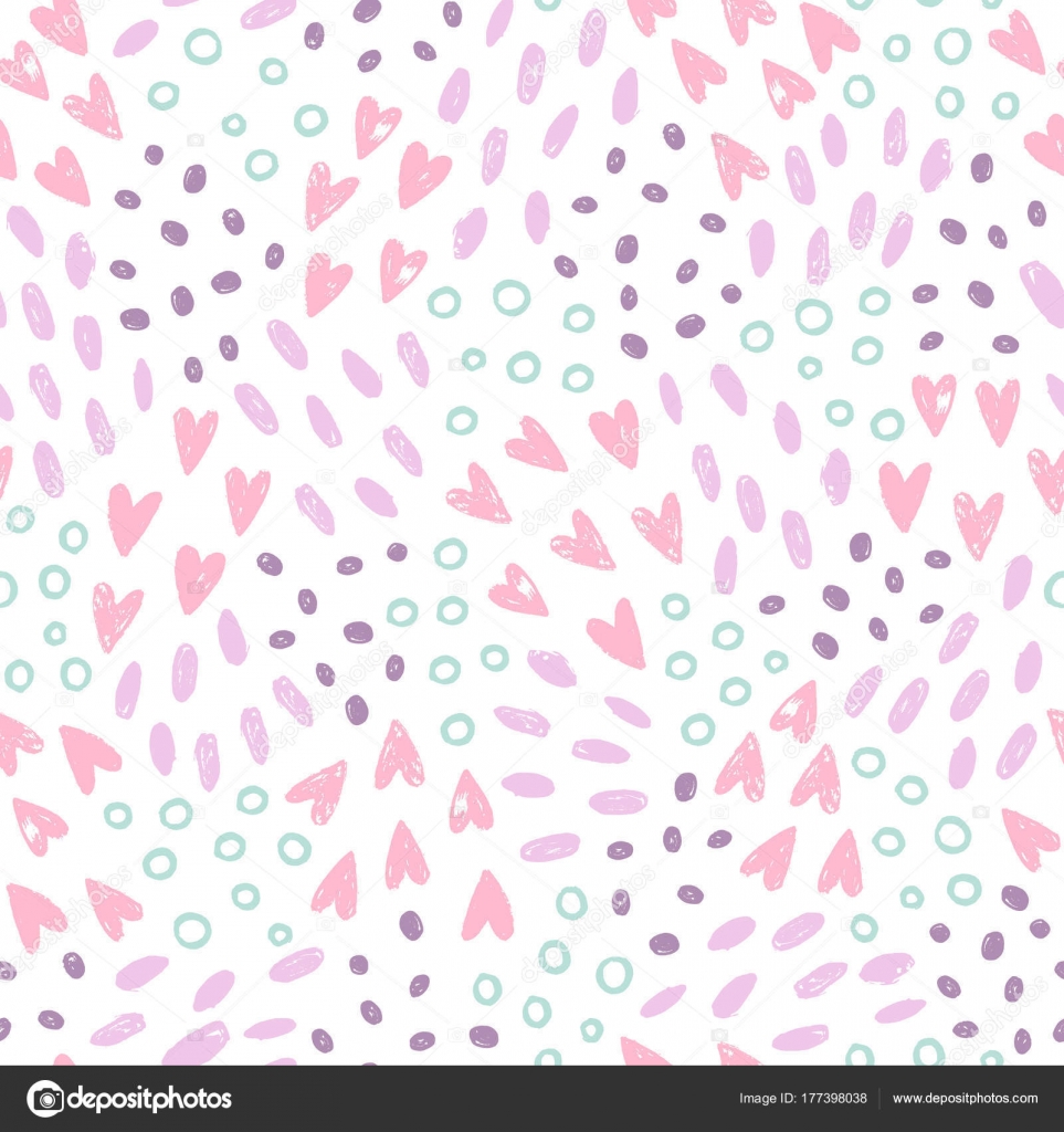 Cute Romantic Seamless Pattern Stock Vector By ©kondratya 177398038