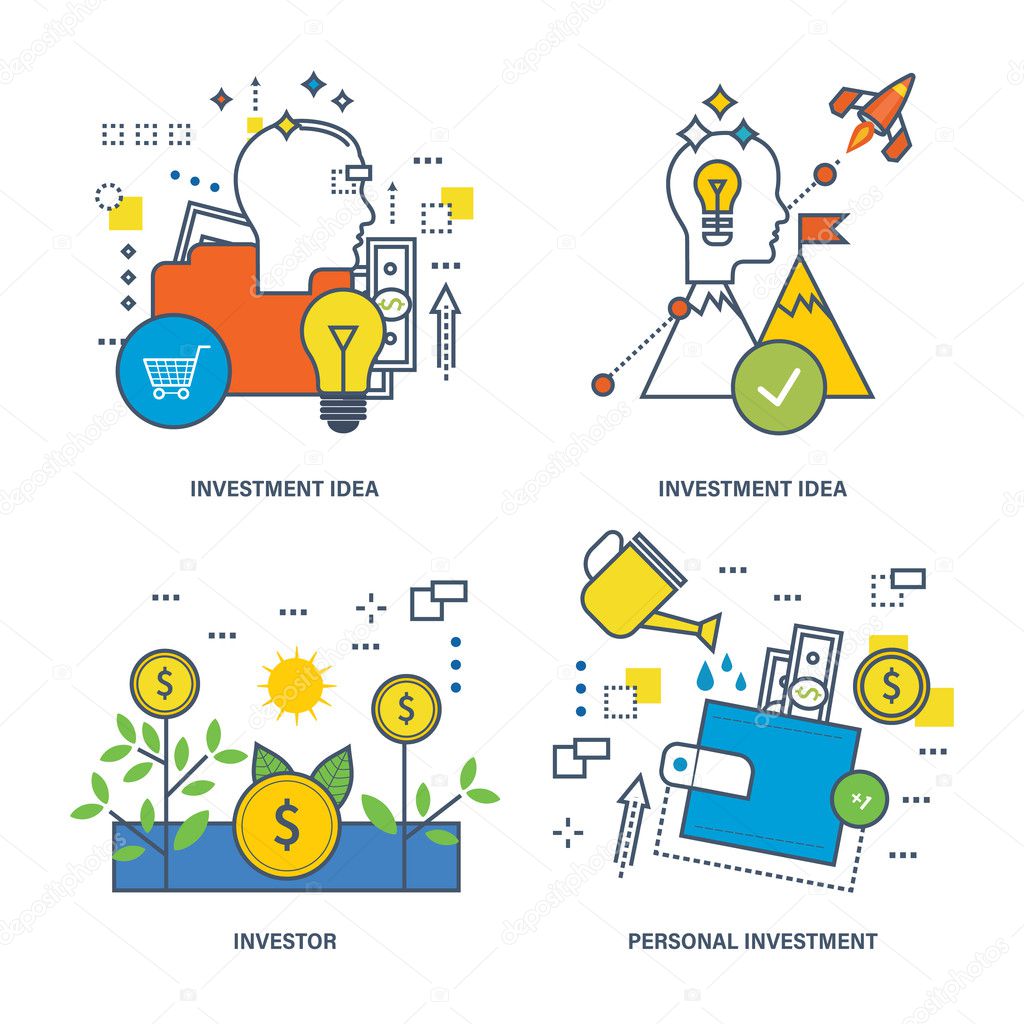 Ilustración conceptual - inversión, instrumentos y tipos de inversión ...