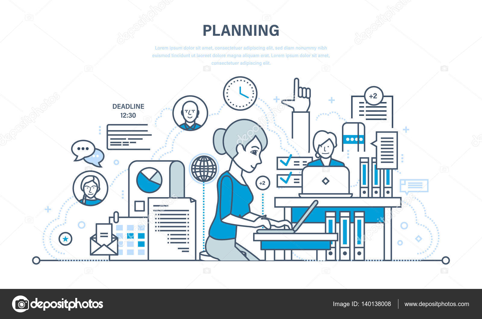 Time management, planning business objectives and results, analysis ...