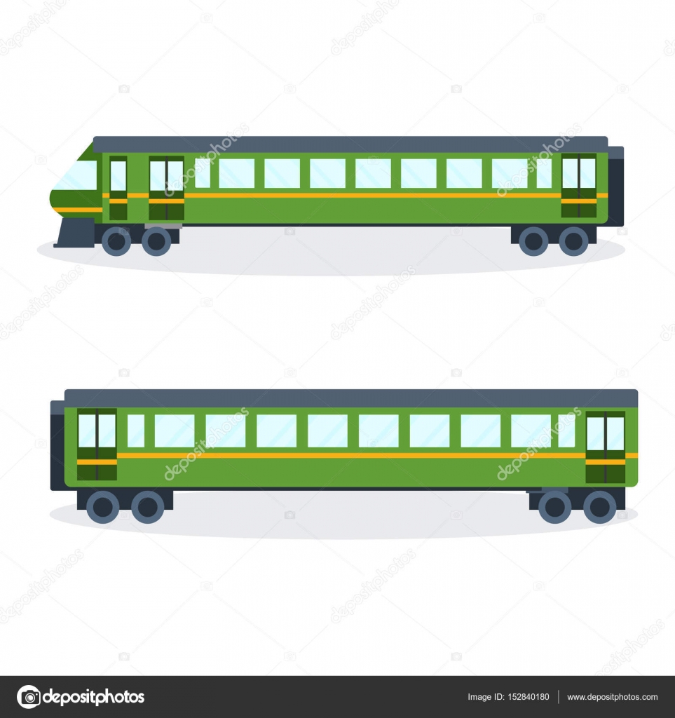 Modern train on railway. Vector illustration isolated Stock Vector ...
