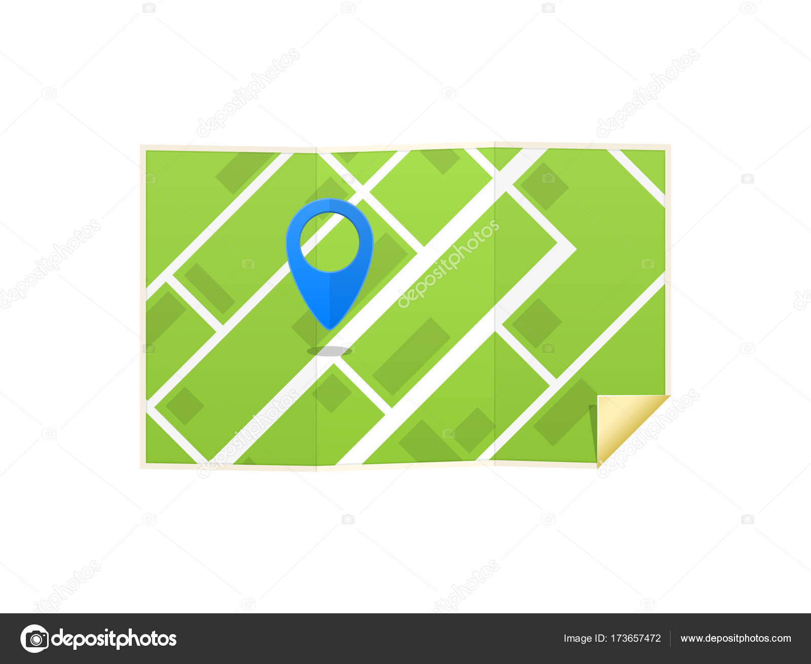 Road map with colorful bright marks markers. Gps navigation. Stock ...