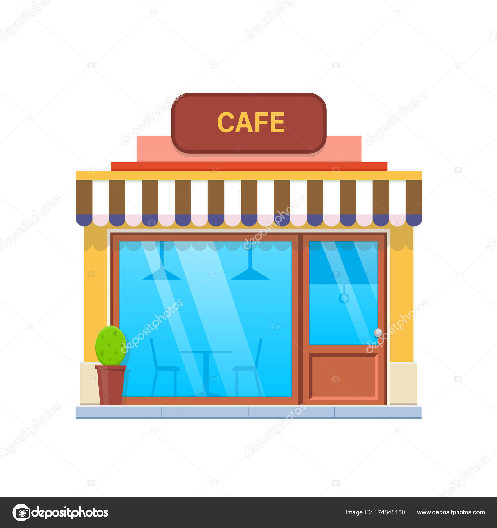 Concept of modern city cafe building facade. City cafe building. Stock ...