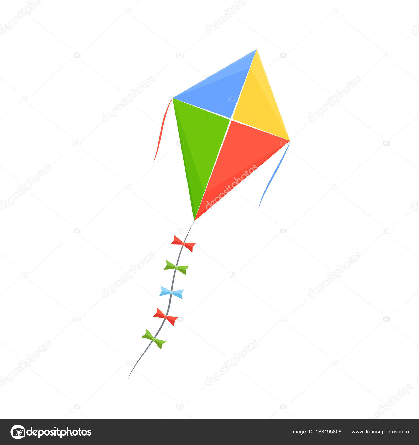 Modern colorful children s toy in form colored kite on string. Stock ...