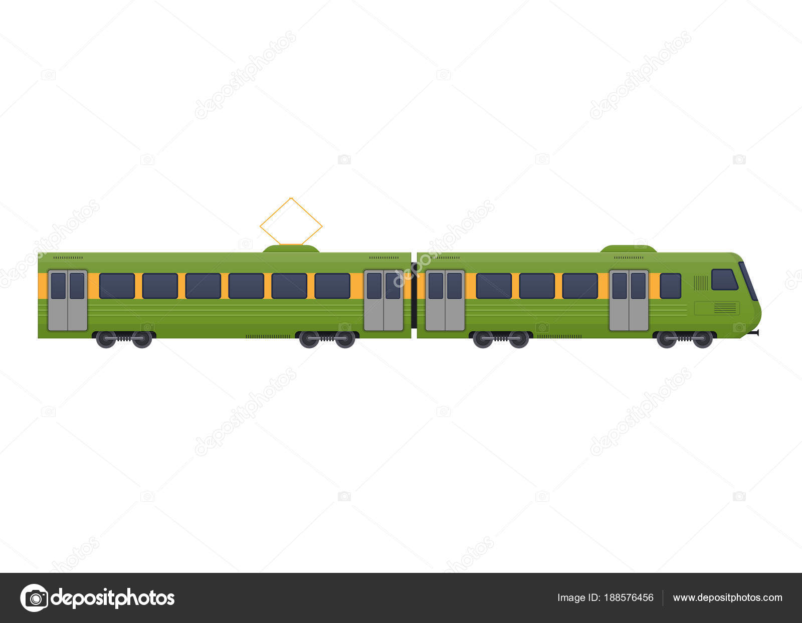 Modern Passenger Train Side View