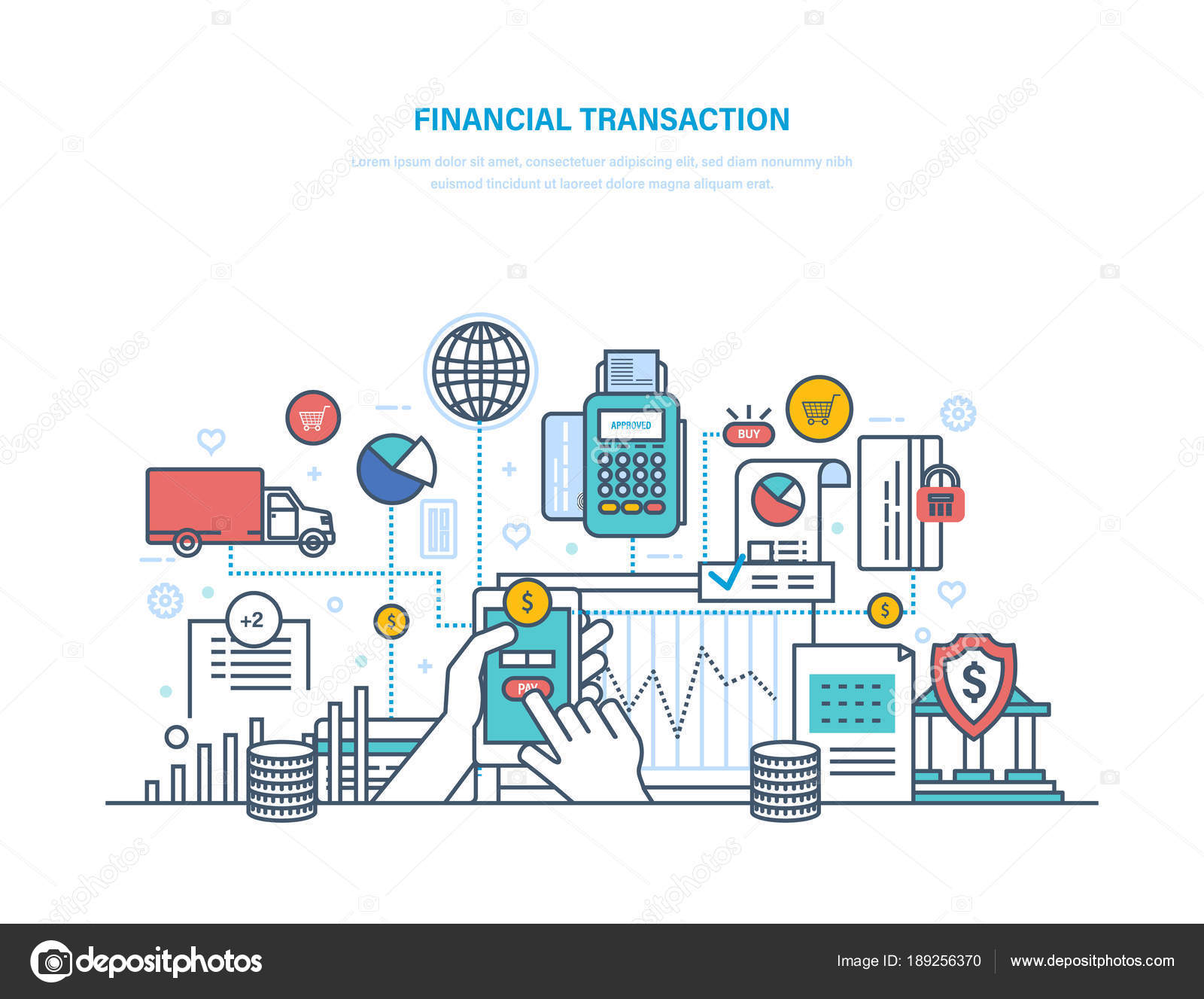 Financial transactions. Contribution money, currency deposits, money ...