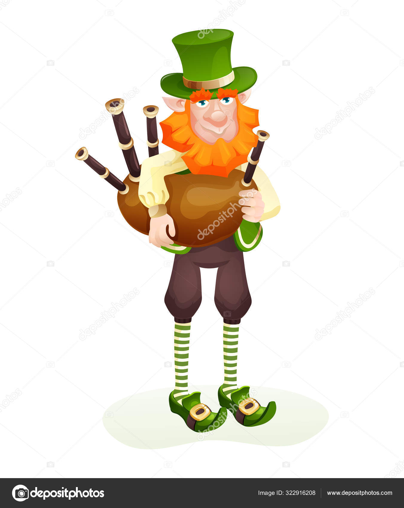 Funny Irish fantastic character, gnome leprechaun cartoon vector Stock ...