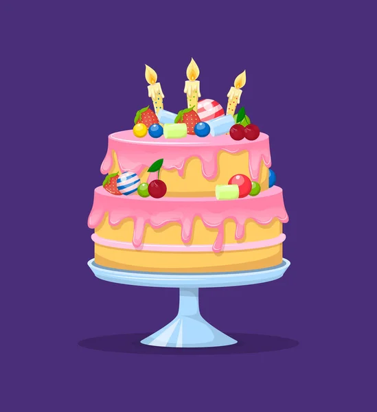 Holiday cartoon cake. Colorful delicious desserts, birthday cake with ...