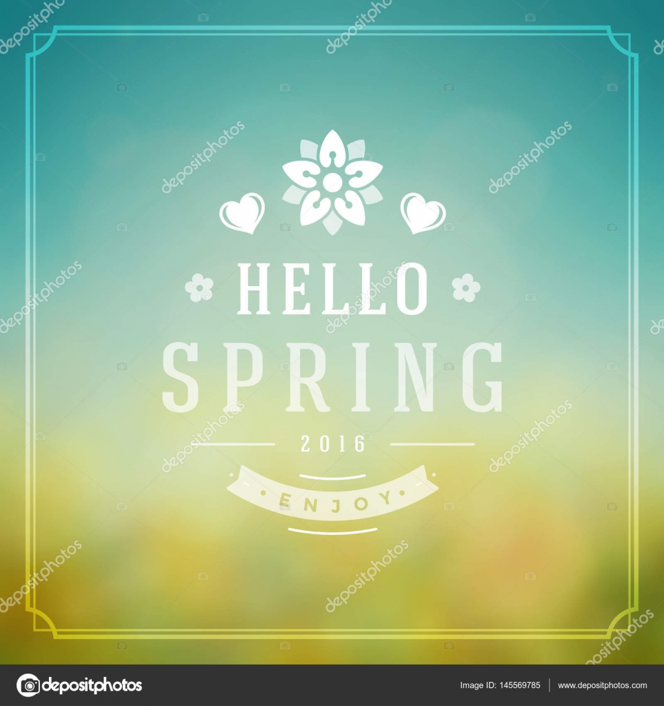 Spring Vector Typographic Greeting Card or Poster Design Stock Vector ...