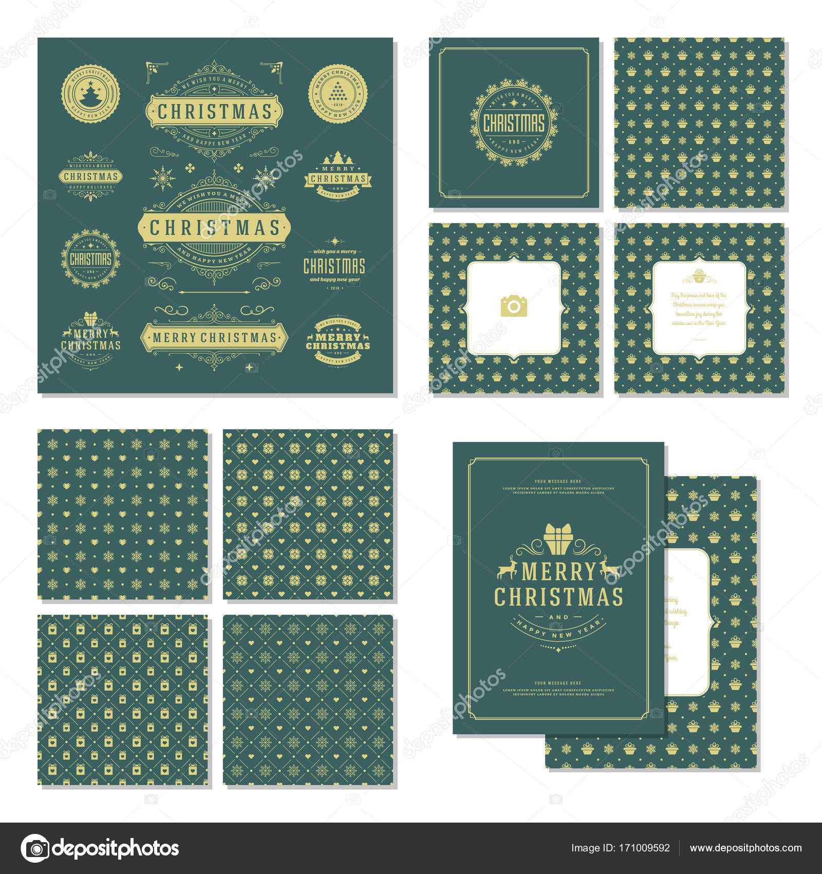 Etiquetas de Navidad y placas vector elementos de diseño conjunto ...