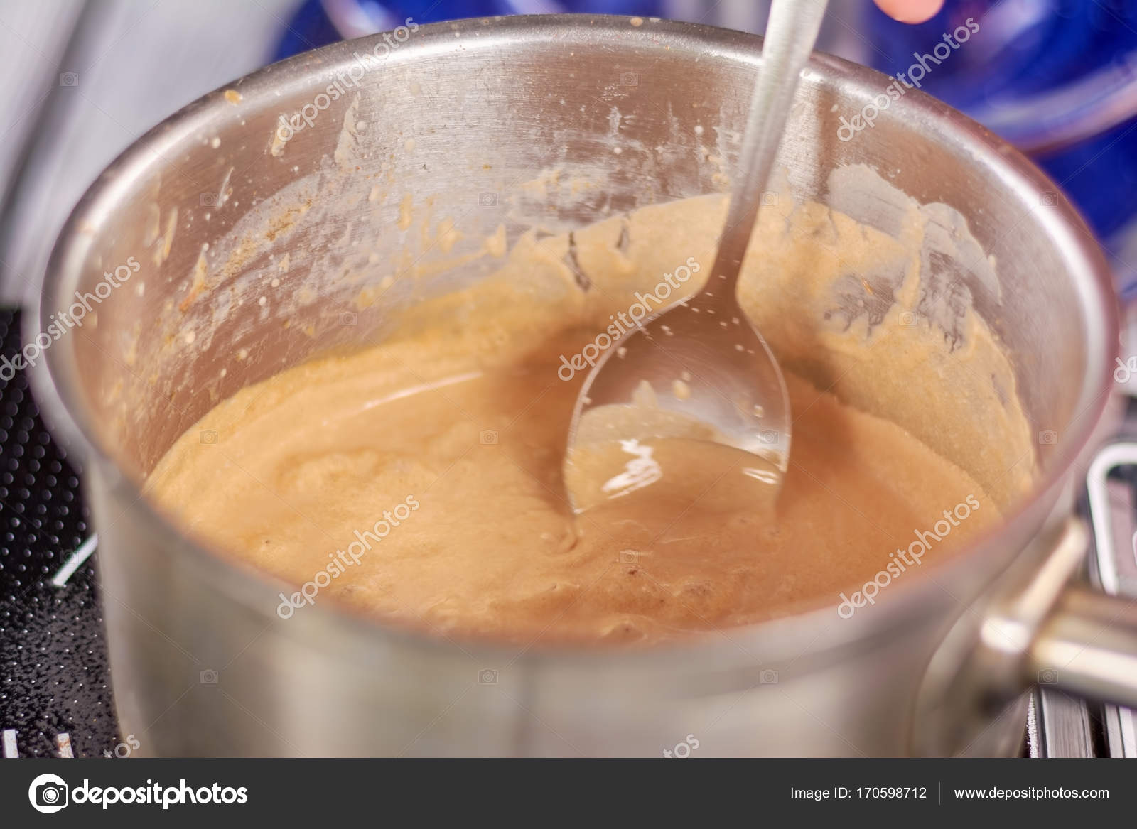 Vegetable soup cooking in saucepan. Stock Photo by ©Denisfilm 170598712