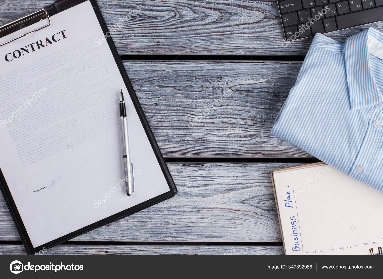 Signed contract and office items. — Stock Photo © Denisfilm #347892986