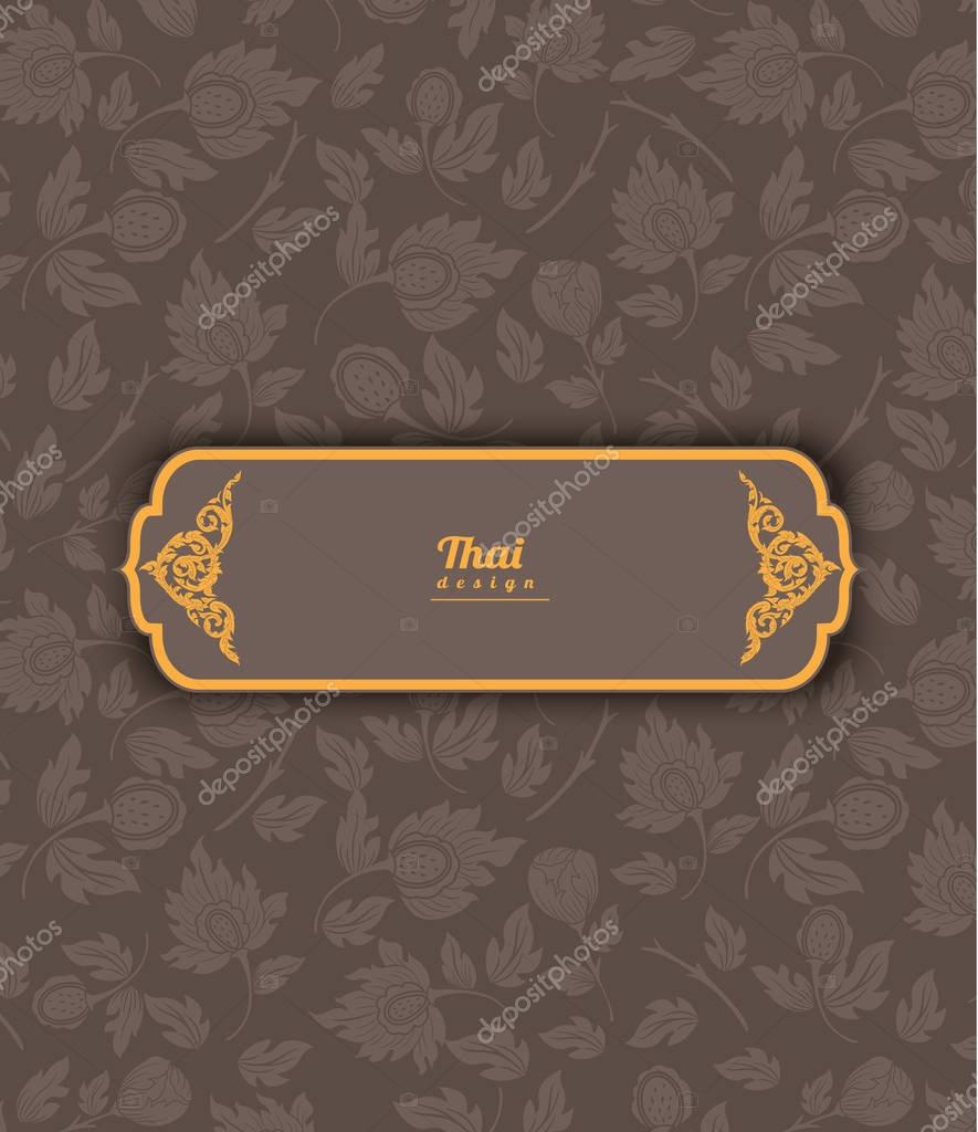 Thai art pattern on brown background, flower style, thai pattern banner ...