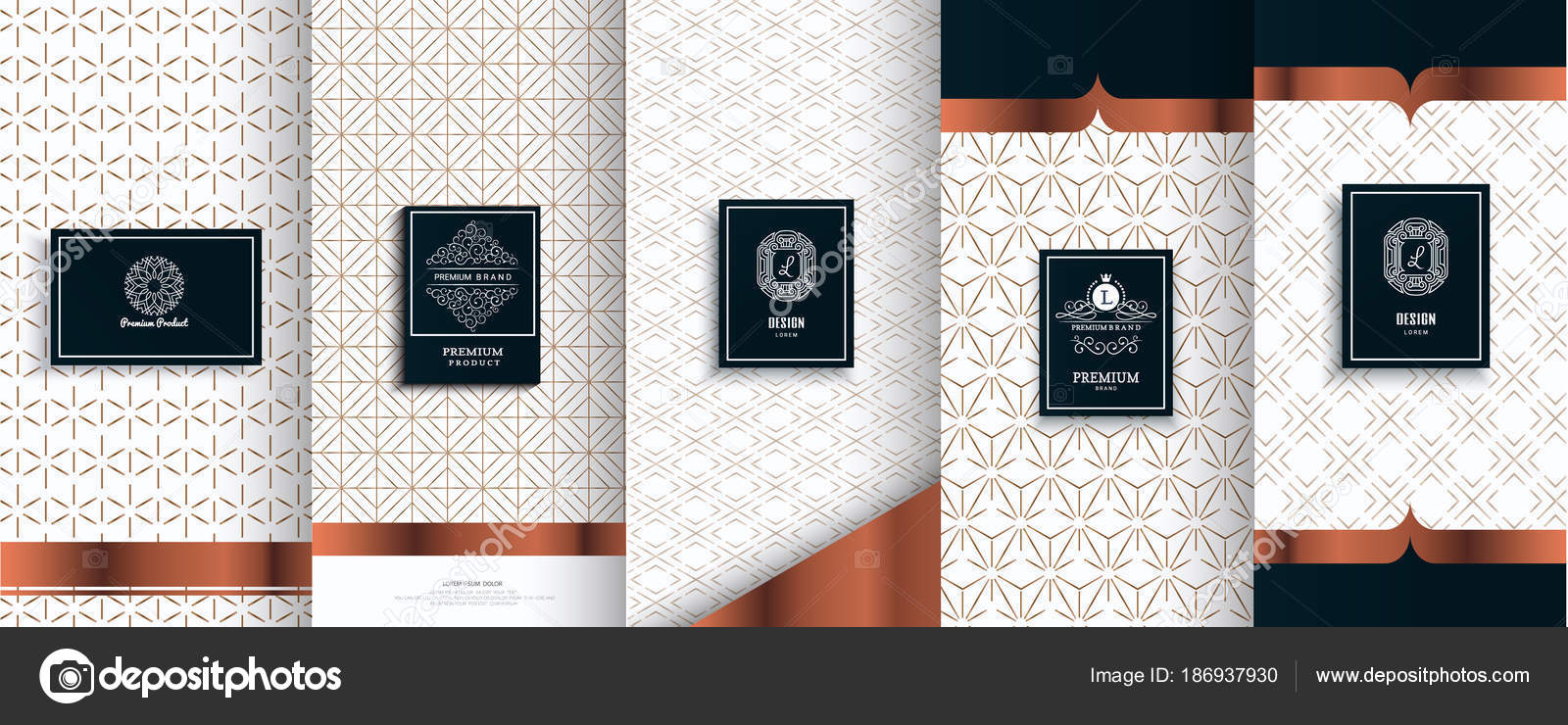 Collection of design elements, labels, icon, frames, for packaging ...