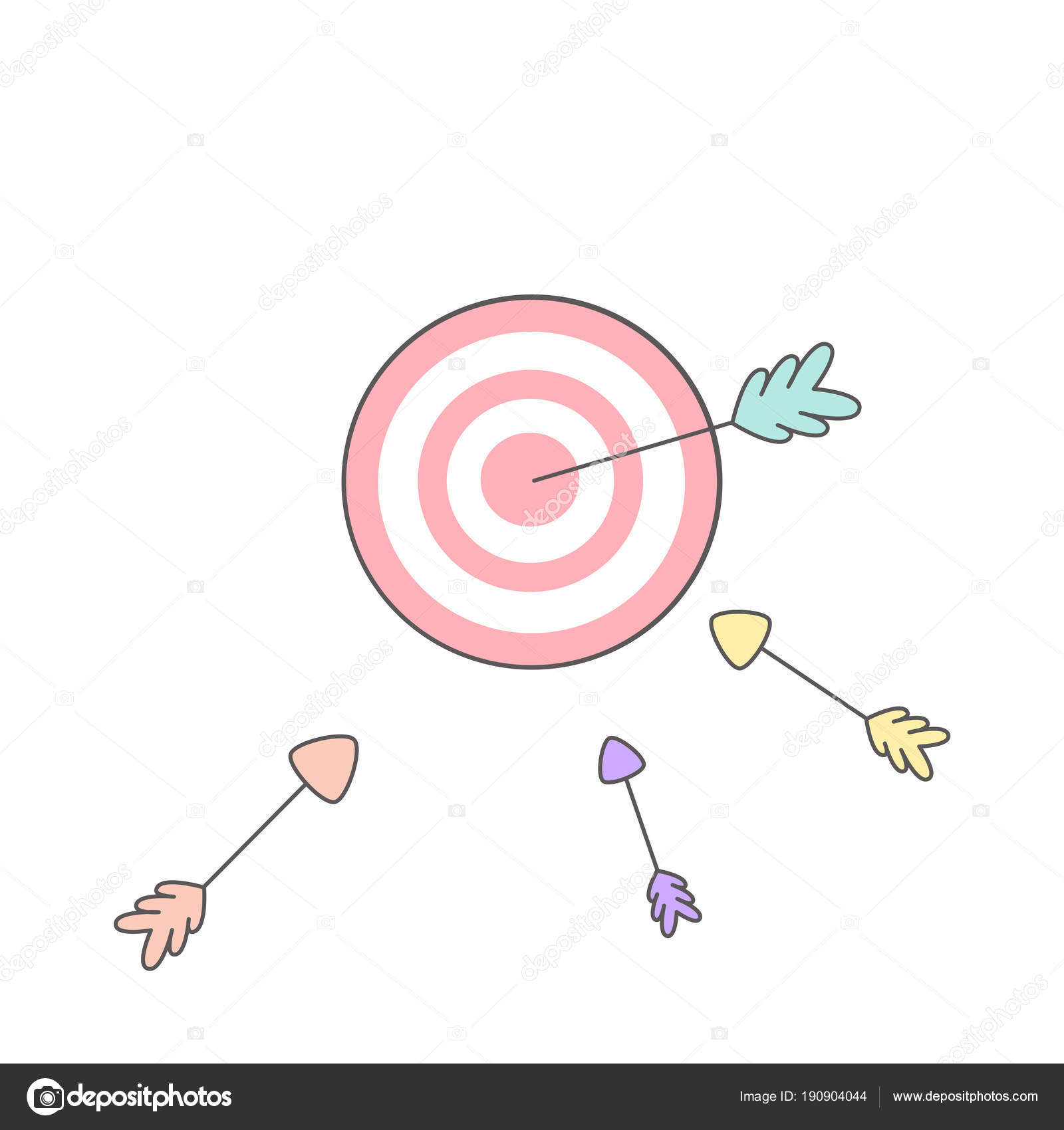 Cute Cartoon Colorful Target Vector Illustration Stock Vector Image by ...