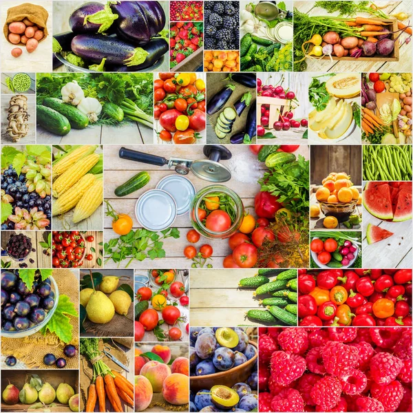 collage of fruits and vegetables in one photo. - Stock Image - Everypixel