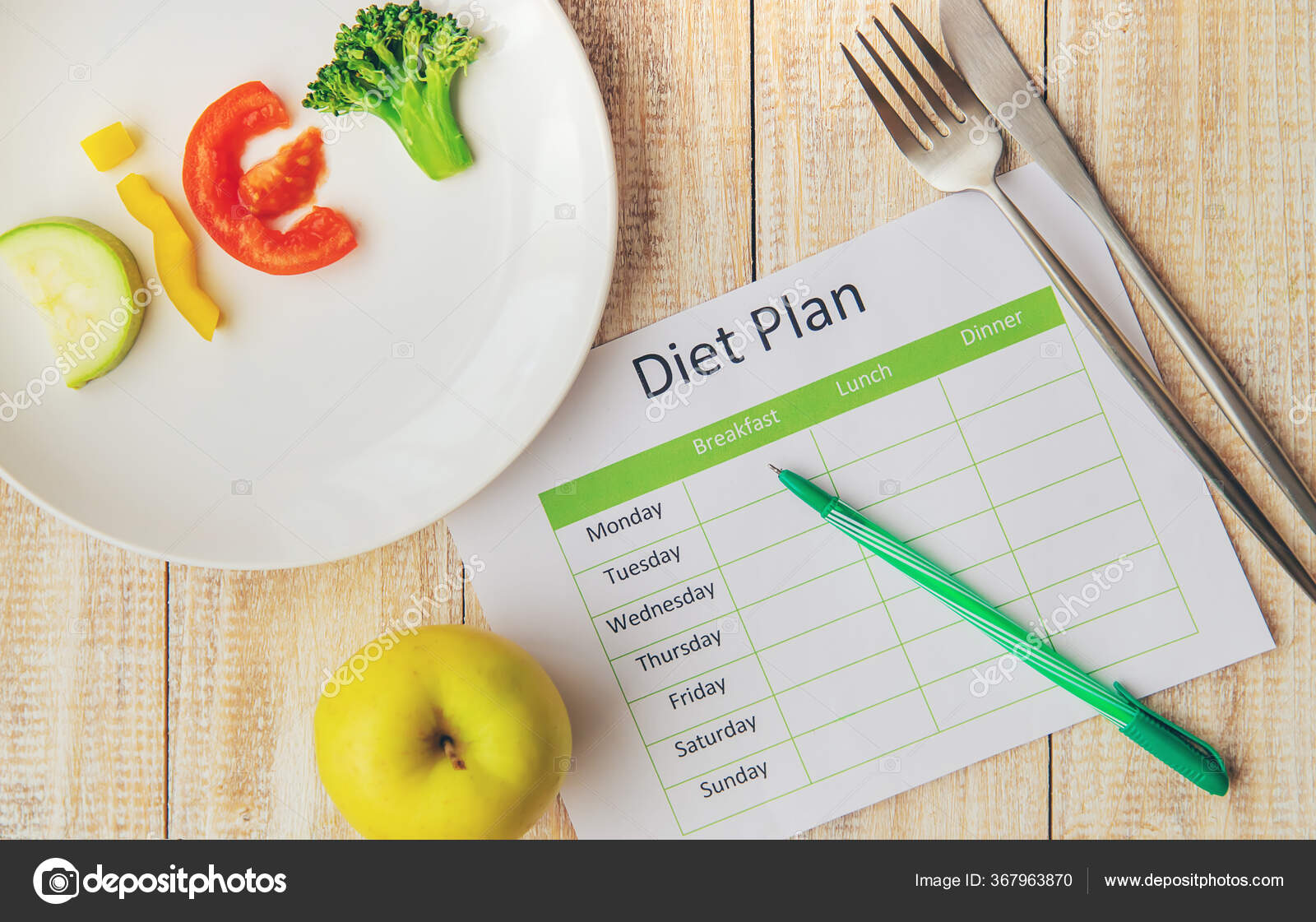 Weekly Diet Plan Concept Proper Nutrition Selective Focus Nature ...