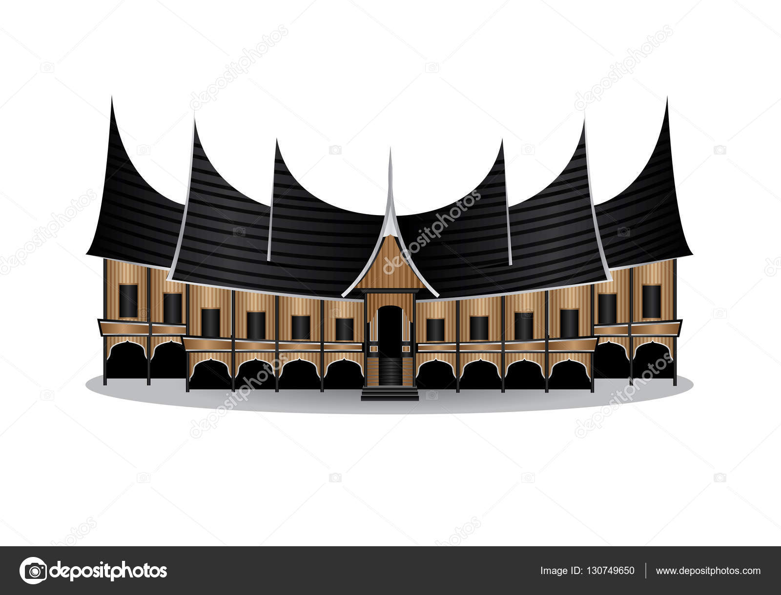 Gadang traditional house Stock Vector by ©rizal99 130749650