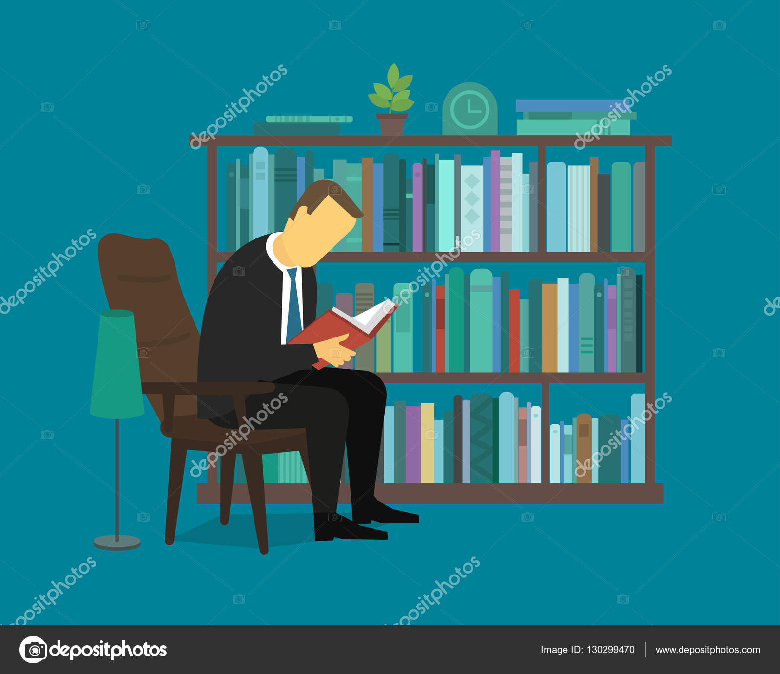 Cartoon Person Reading A Book