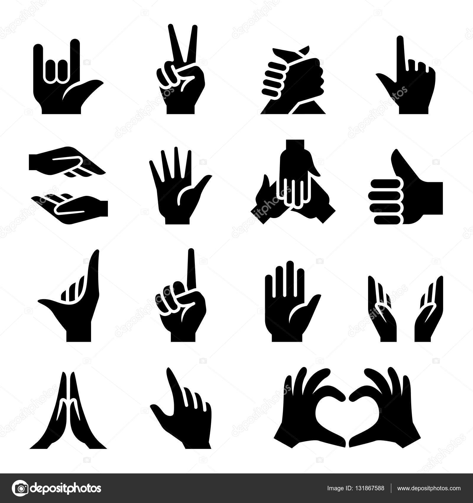 Hand icon set vector illustration Graphic design Stock Vector by ...