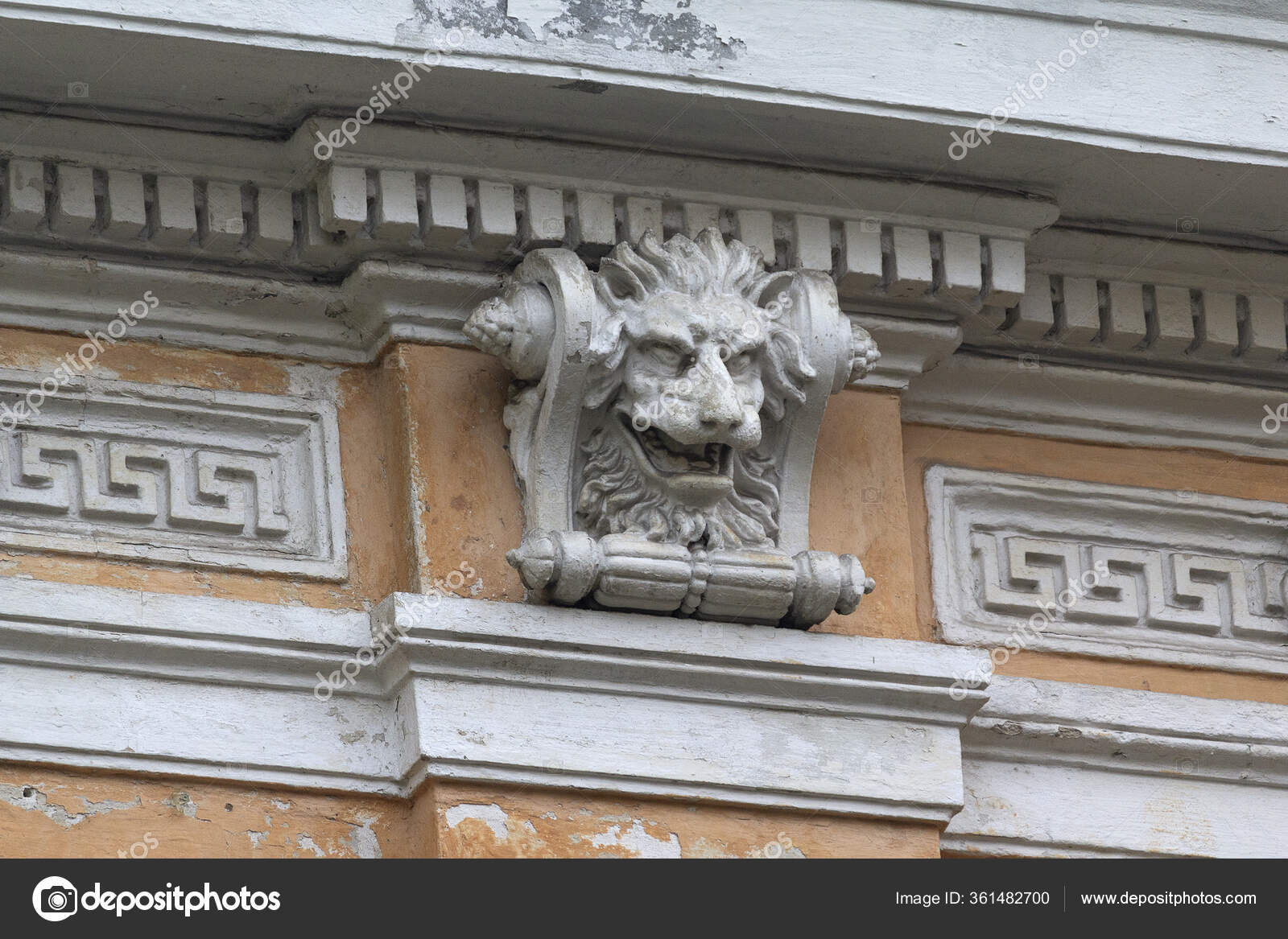 Bas Relief Head Demon Old House Eaves Architecture Stock Photo by ...