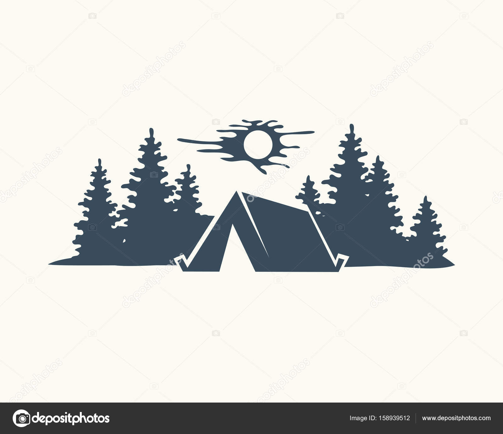 Mountain camp. Hand drawn illustration. Stock Vector Image by ©Tetiana ...