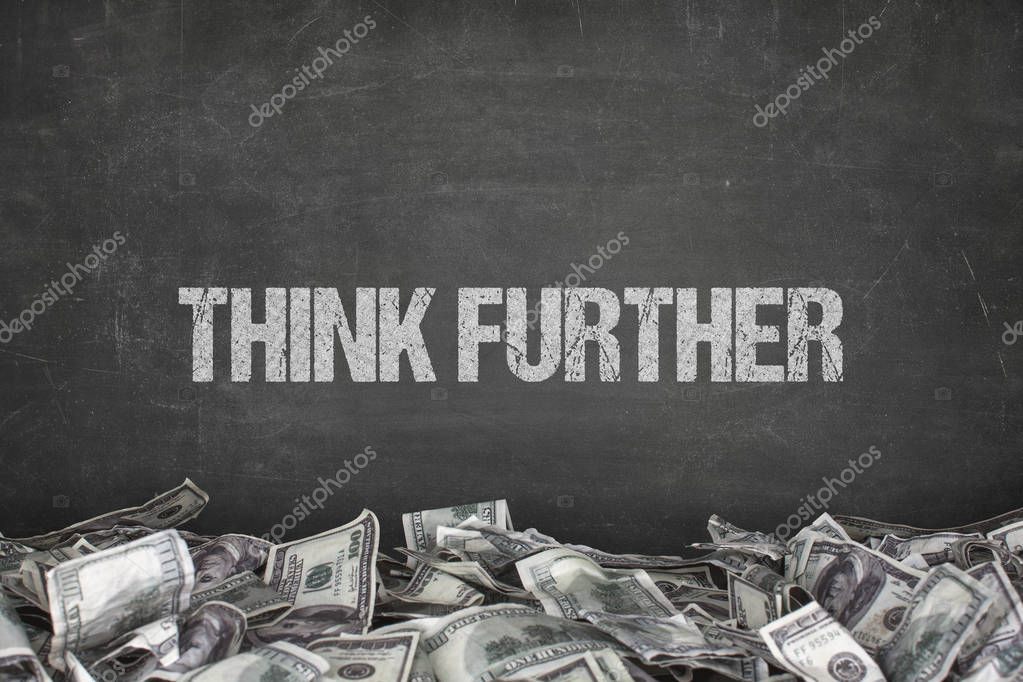 Think further text on black background Stock Photo by ©info@crashmedia ...
