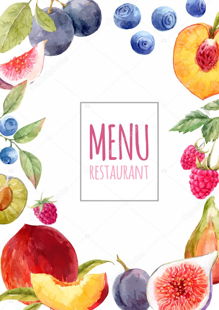 Watercolor menu template Stock Vector Image by ©ZeninaAsya #127825530