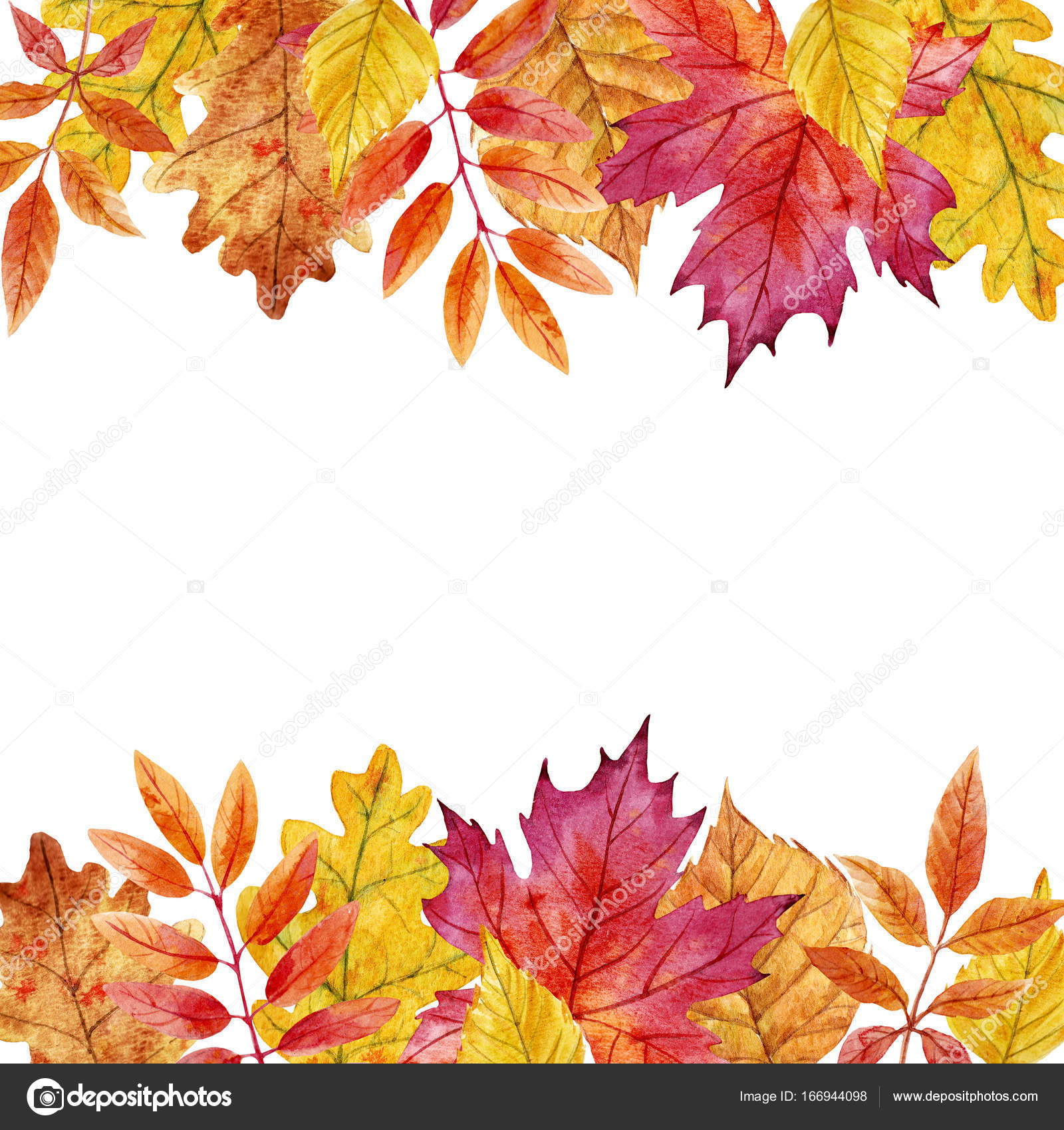 Watercolor autumn leaves frame — Stock Photo © ZeninaAsya #166944098