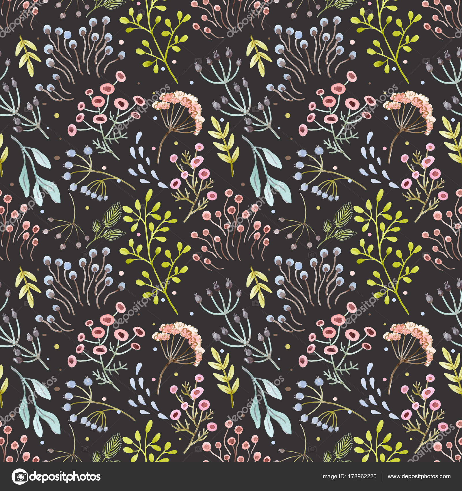 Watercolor abstract floral pattern Stock Photo by ©ZeninaAsya 178962220