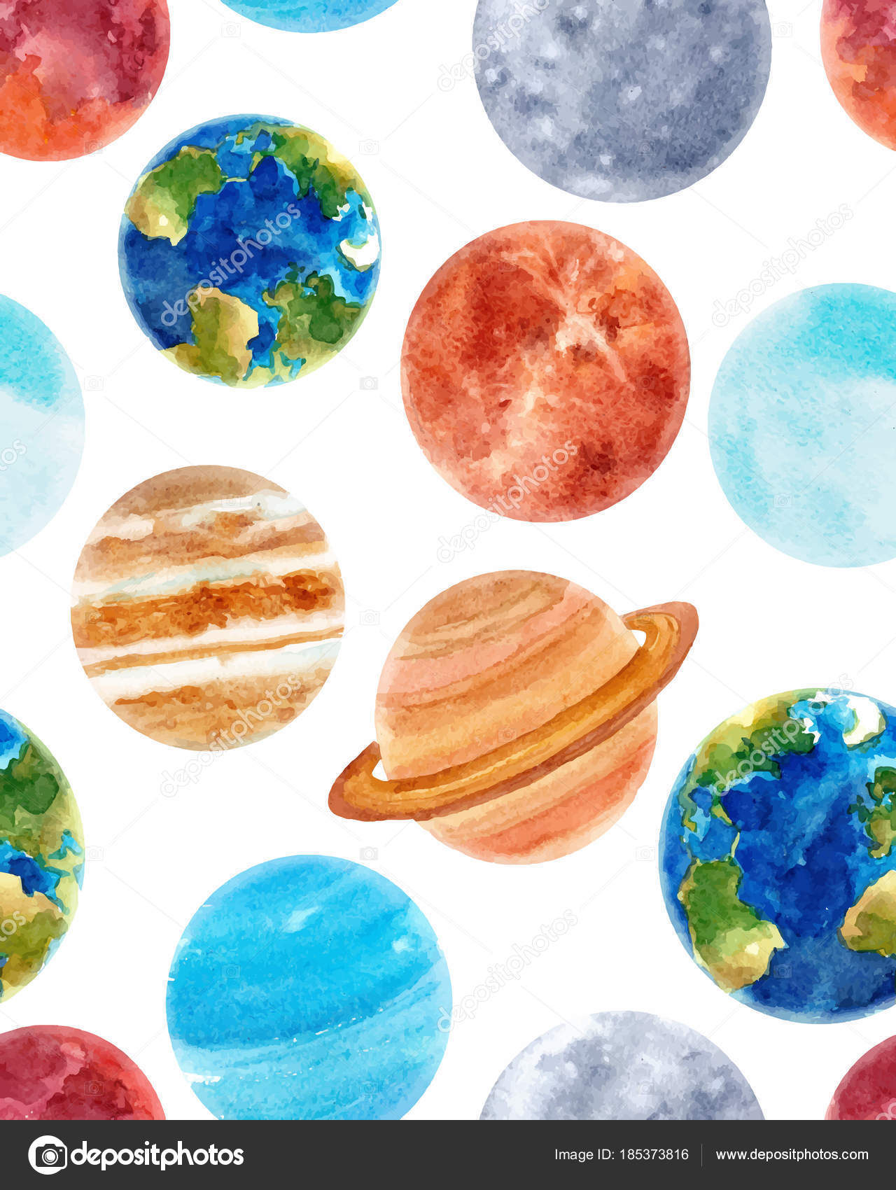 Watercolor space baby vector pattern Stock Illustration by ©ZeninaAsya ...
