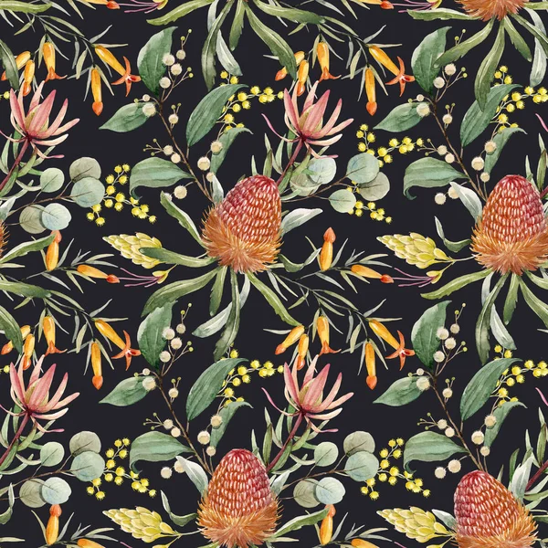 Watercolor tropical australian pattern — Stock Photo © ZeninaAsya ...