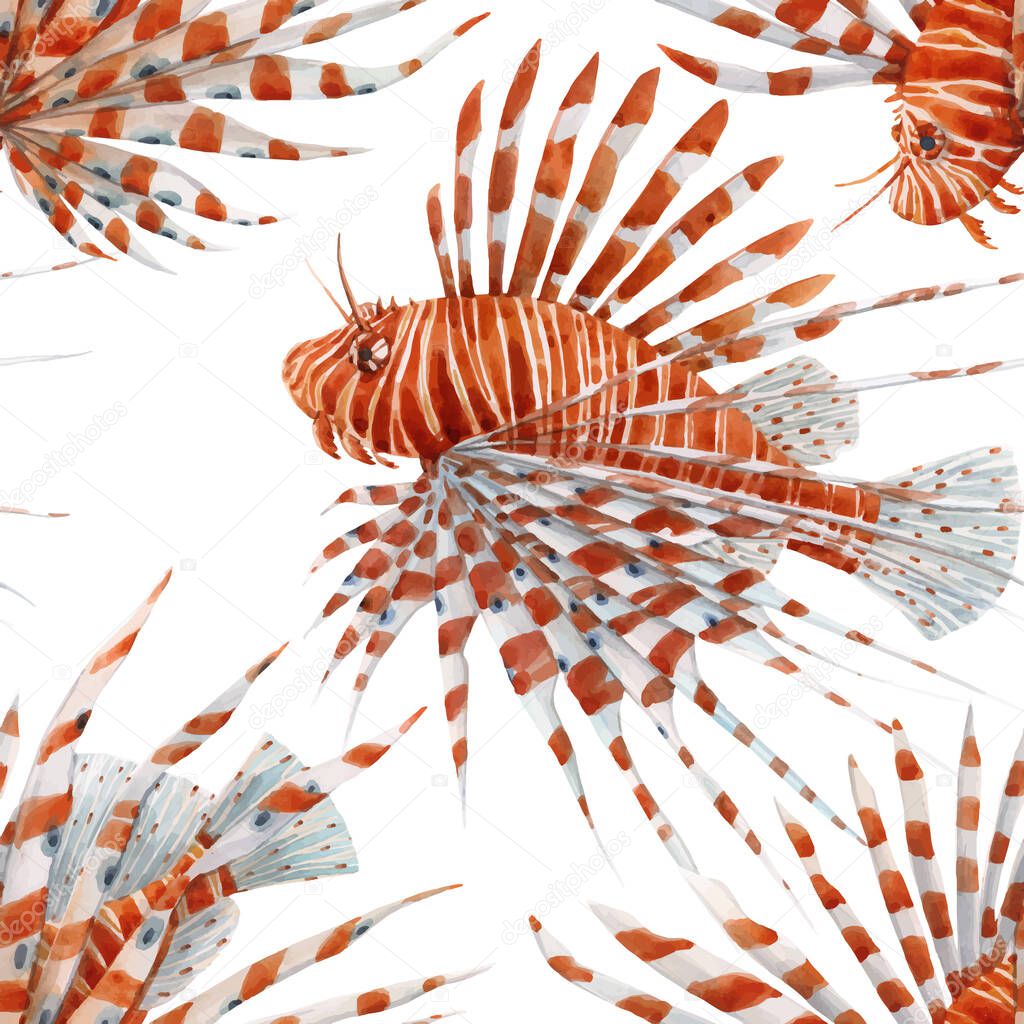 Hermoso patr n incons til vector con acuarela le n rojo. Ilustraci n general. 2024