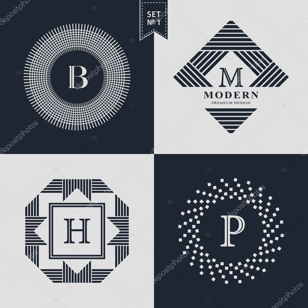 Conjunto de plantillas de diseño de logotipos. Logotipos colección de ...