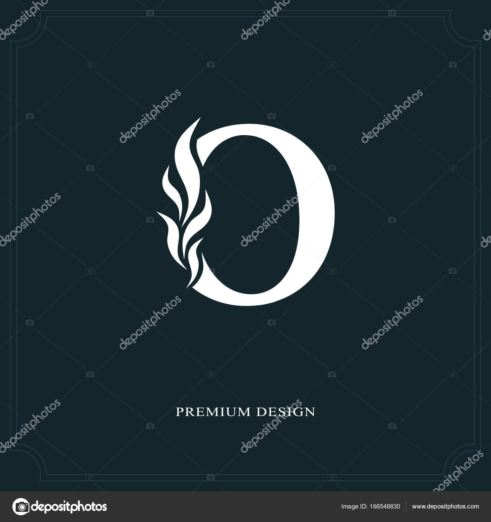 Elegant letter O. Graceful royal style. Calligraphic beautiful logo ...