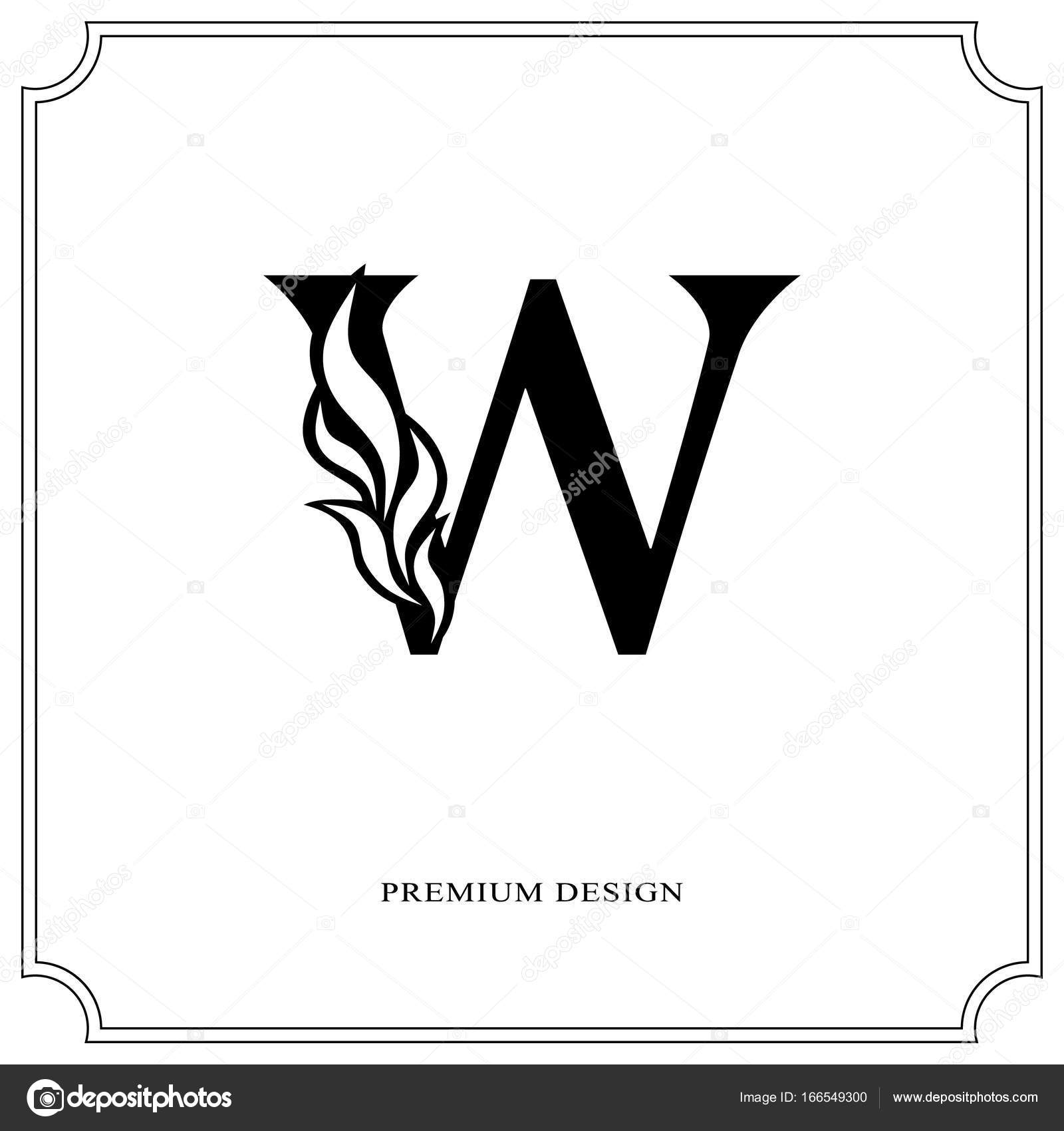 Elegant letter W. Graceful royal style. Calligraphic beautiful logo ...