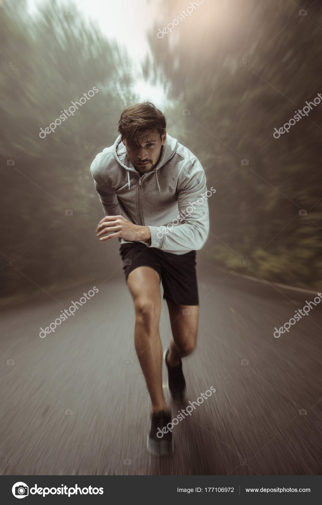 Handsome, fit man running fast — Stock Photo © majdansky #177106972