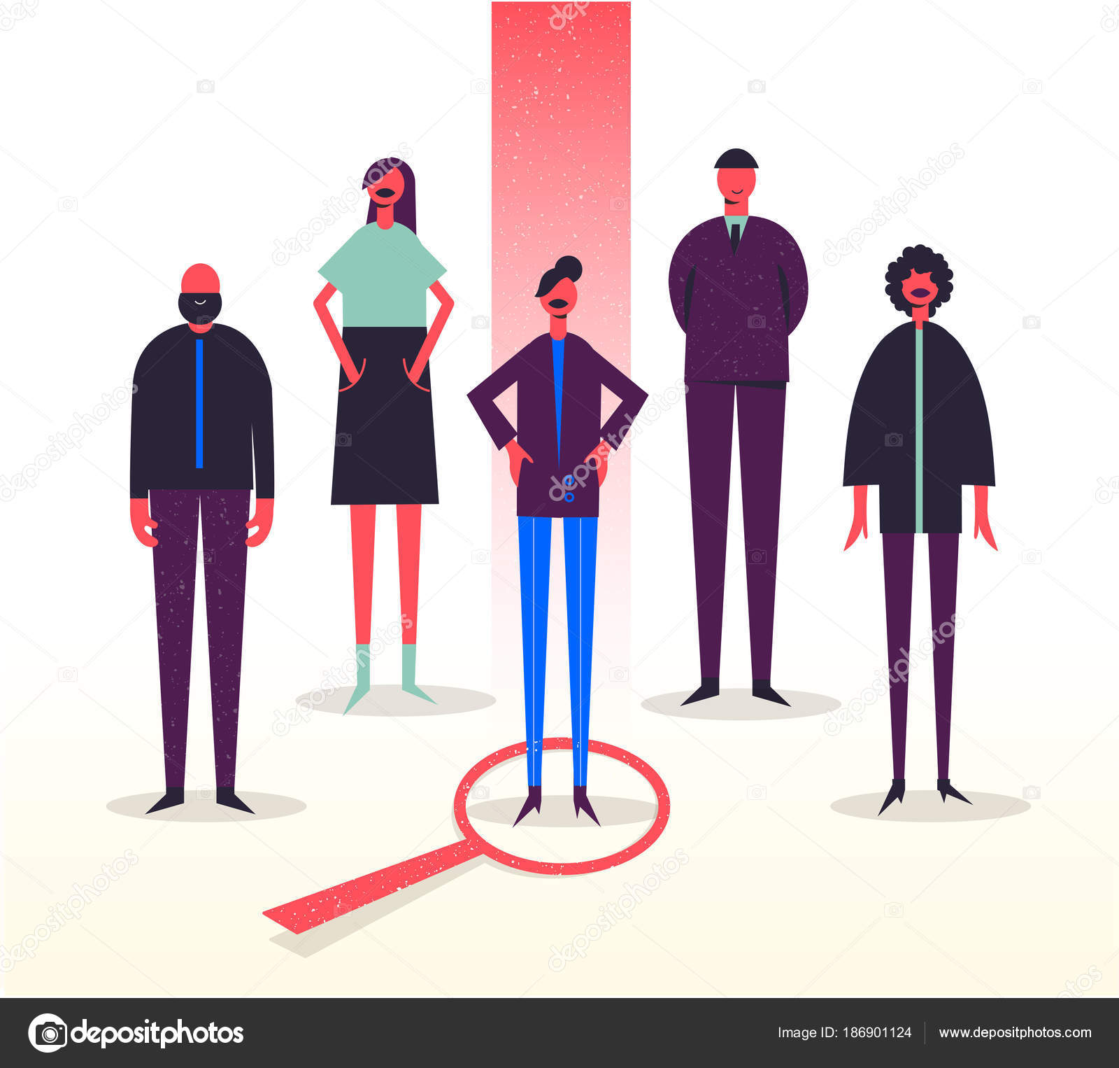 Vector Business Illustration Stylized Characters Recruitment Head ...