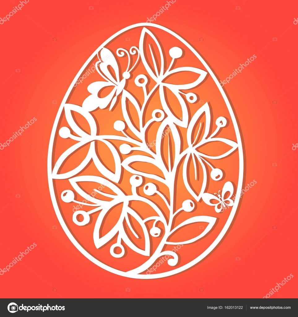 Huevo de Pascua para corte por láser. Vector huevos decorativos ...