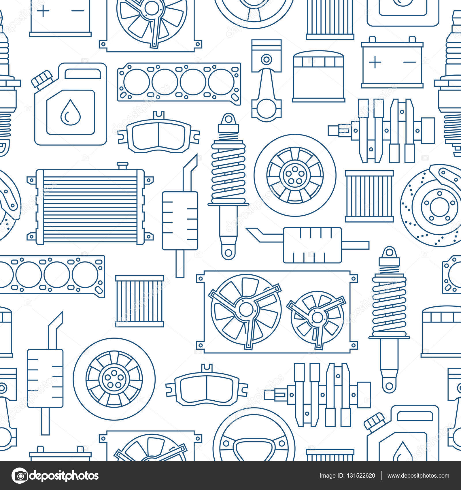 Auto spare parts Stock Vector by ©OlhaKostiuk 131522620