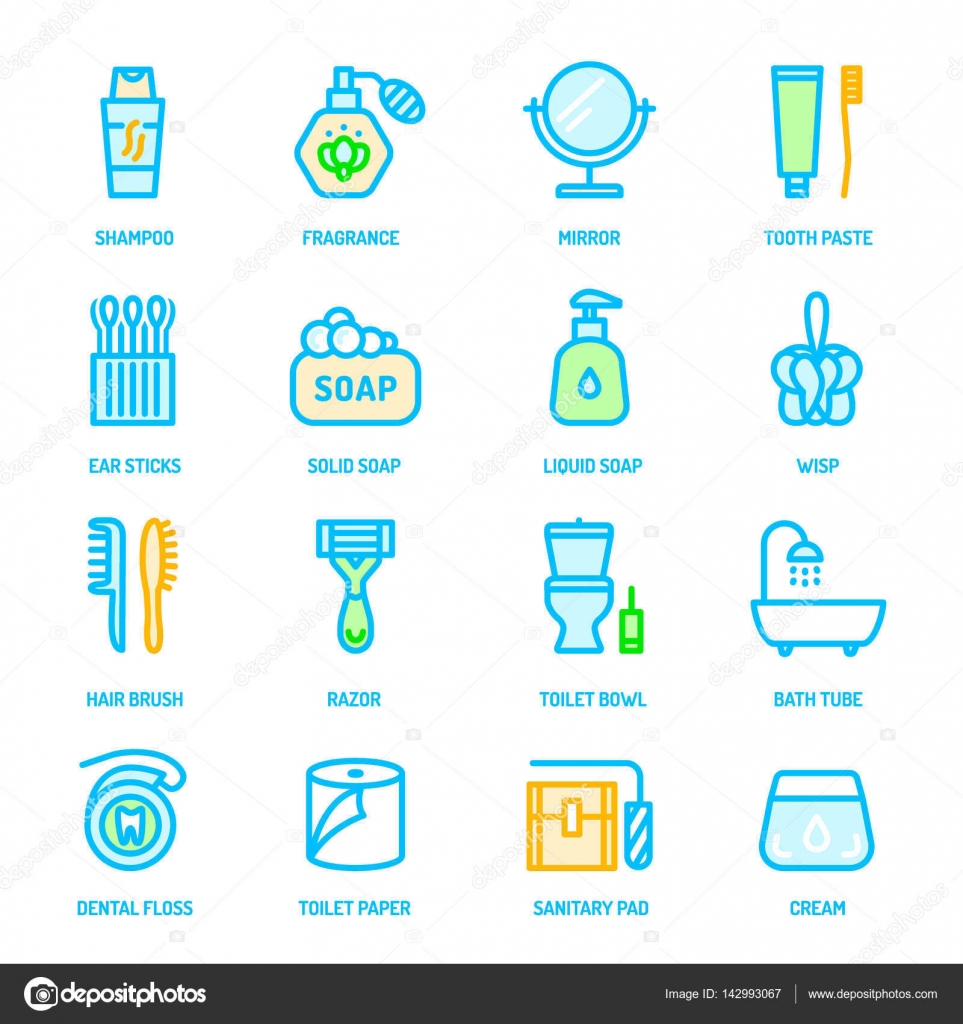 Colorful personal hygiene icons Stock Vector Image by ©OlhaKostiuk ...