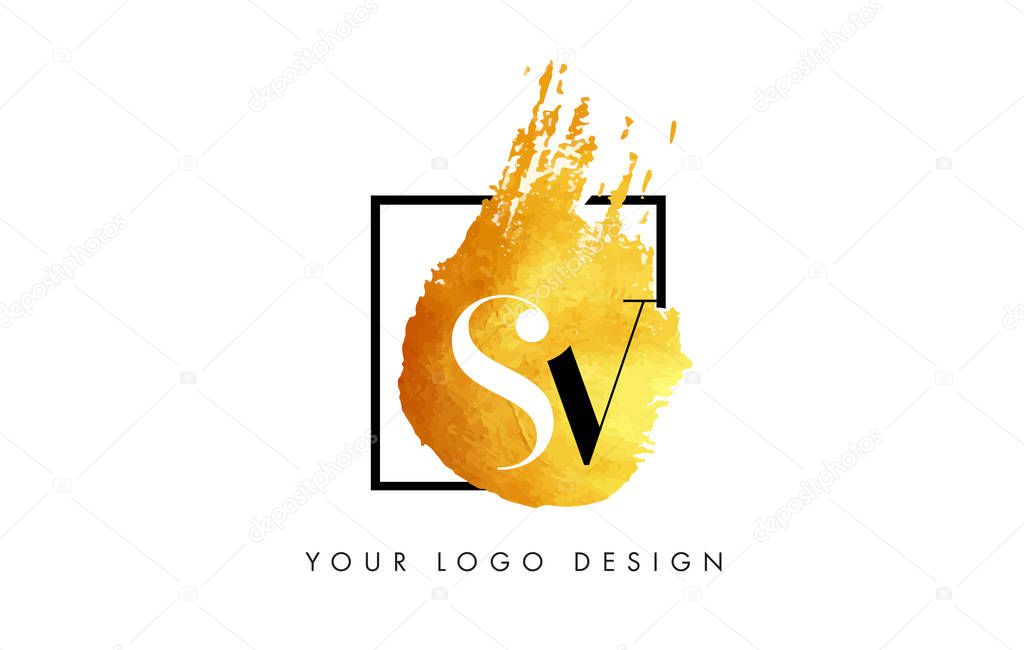 SV Carta de Oro Logo Pincel Pintado Textura Trazos. 2023