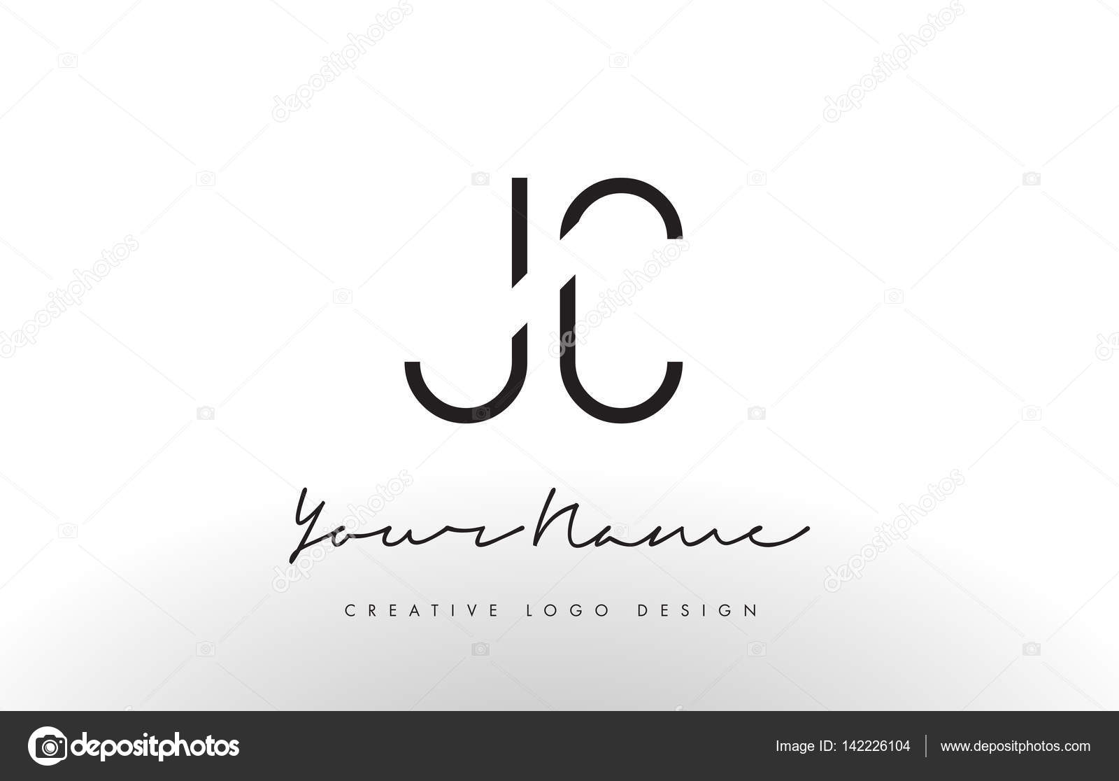 JC Letters Logo Design Slim. Creative Simple Black Letter Concept ...