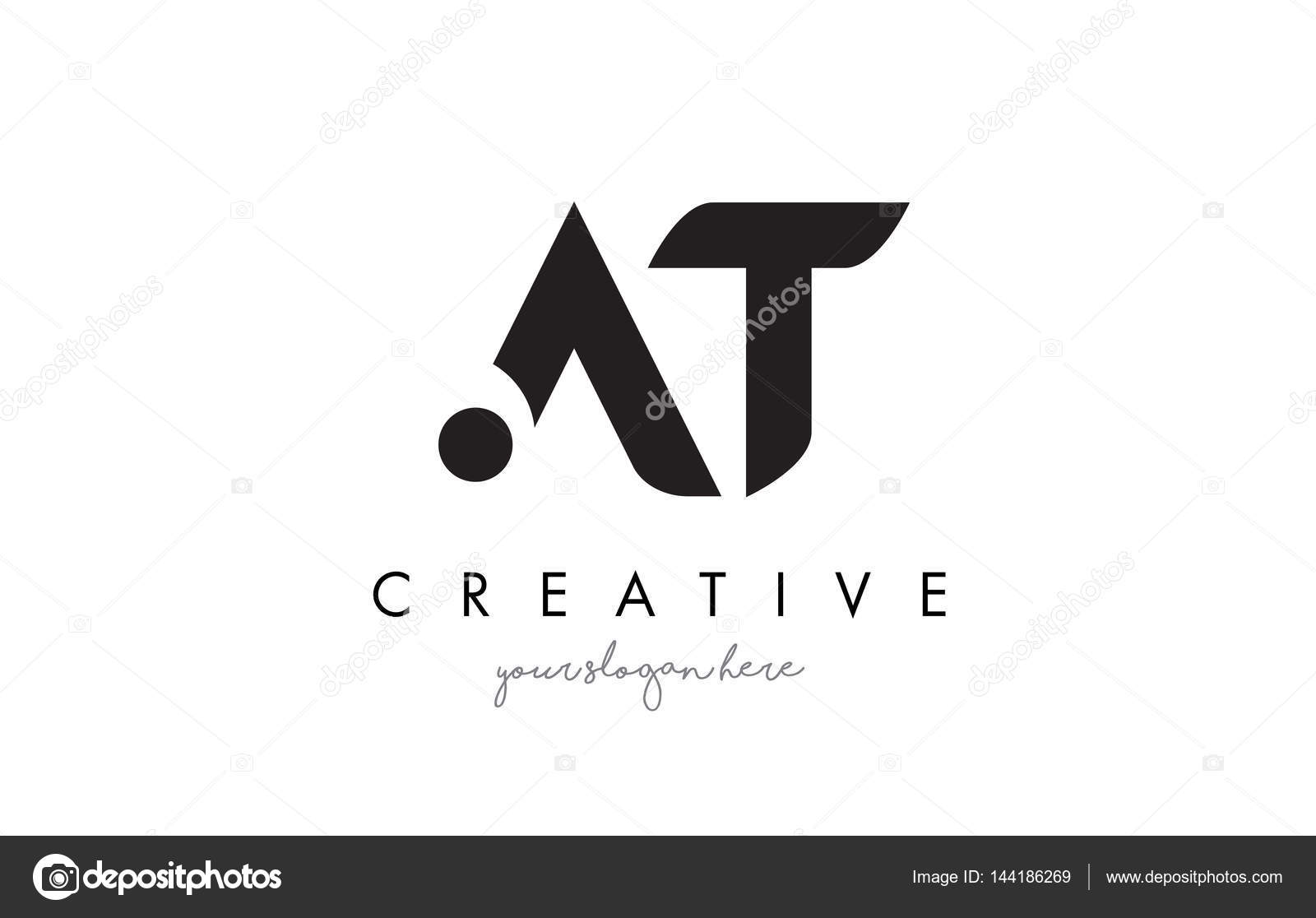 AT Letter Logo Design with Creative Modern Trendy Typography. Stock ...