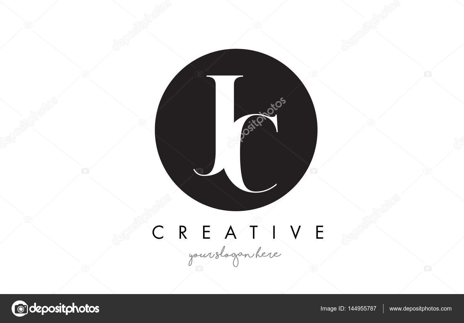 JC Letter Logo Design with Black Circle and Serif Font. Stock Vector by ...