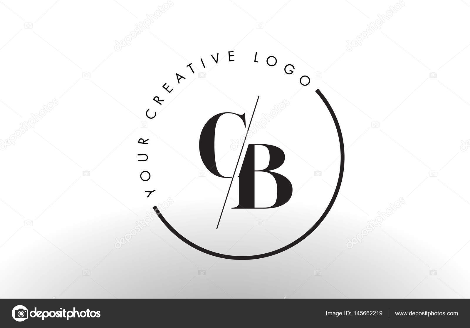 CB Serif Letter Logo Design with Creative Intersected Cut. Stock Vector by ©twindesigner 145662219