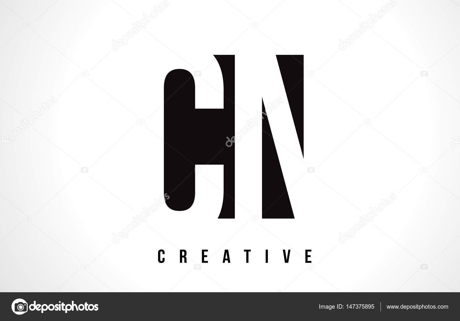 CN C N White Letter Logo Design with Black Square. Stock Vector Image ...