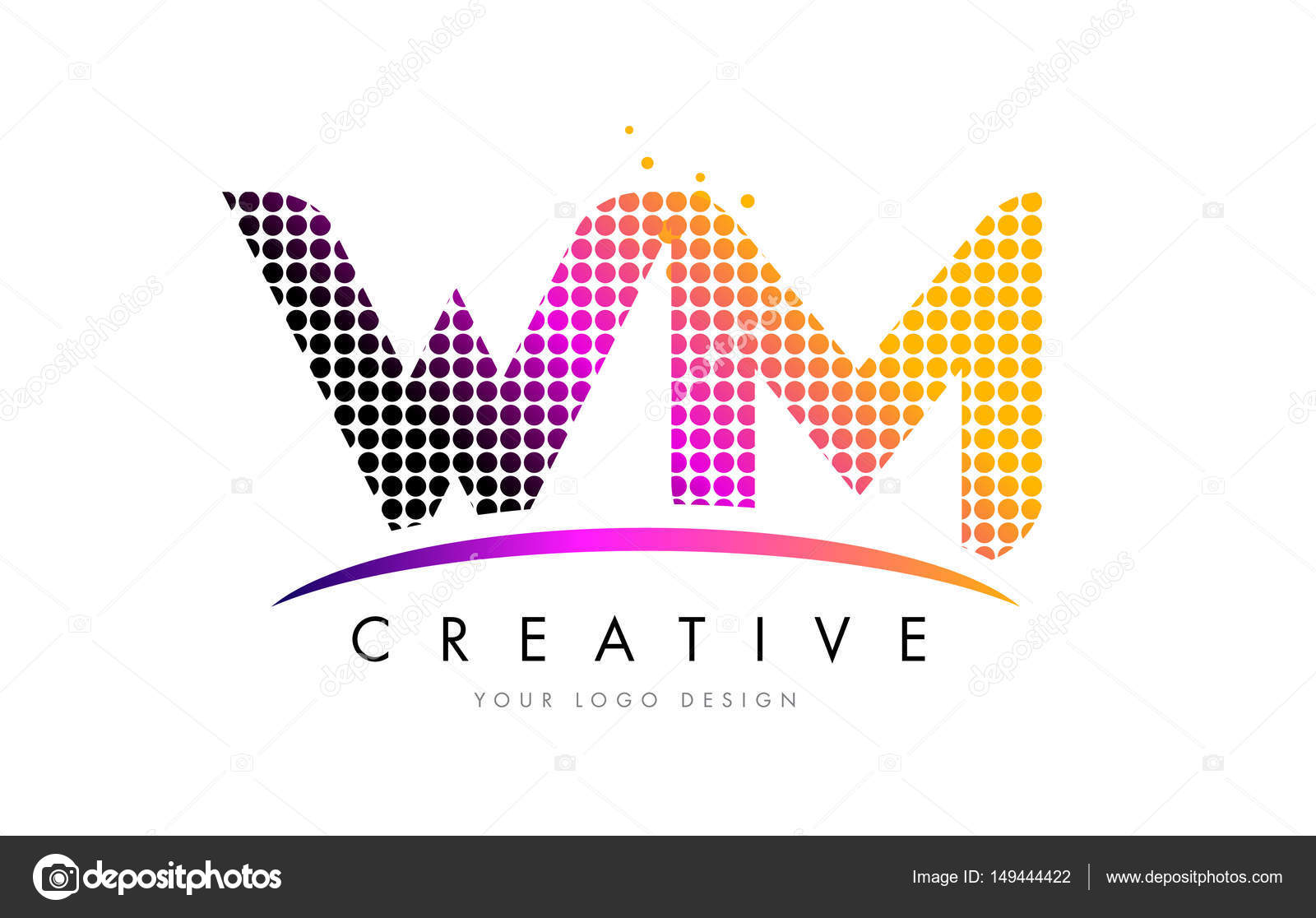 WM W M Letter Logo Design with Magenta Dots and Swoosh Stock Vector ... WM W M Letter Logo Design with Magenta Dots and Swoosh Stock Vector ...