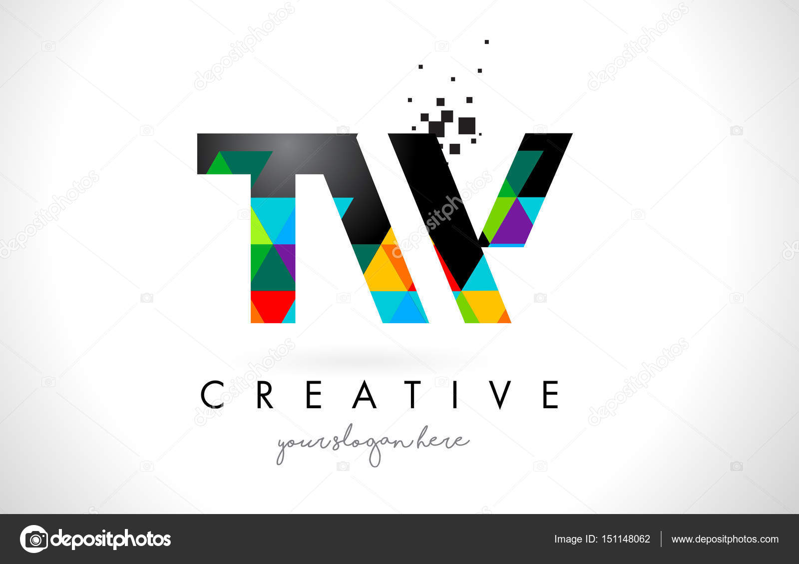 Logo de la letra de TW T W con el vector colorido del diseño de la ...
