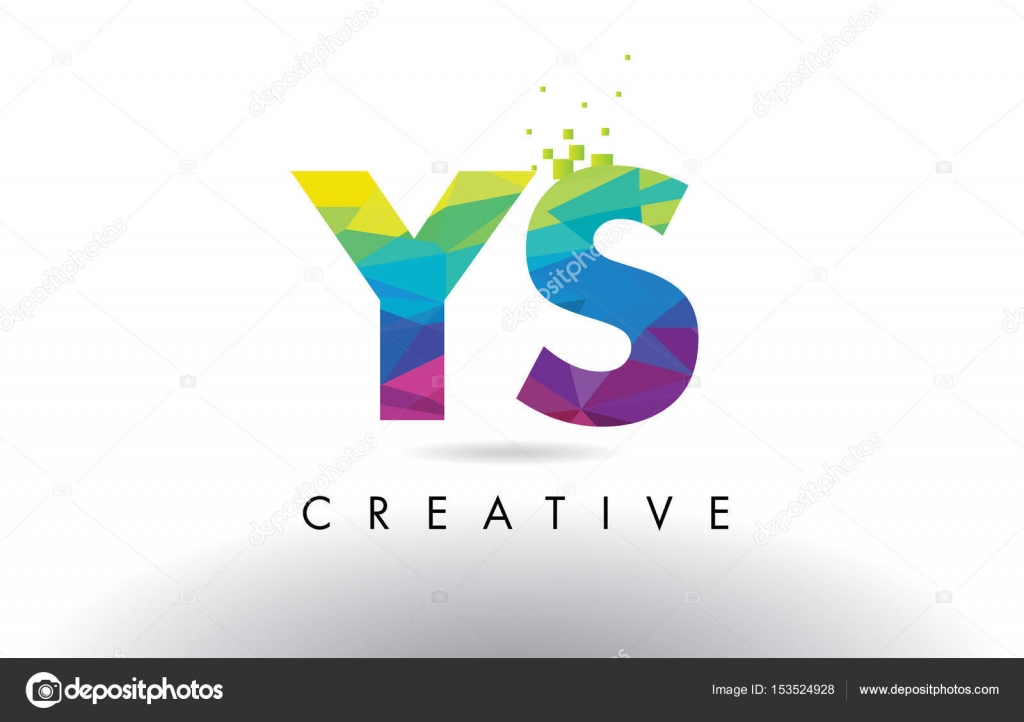 YS Y S Colorful Letter Origami Triangles Design Vector. Stock Vector ...