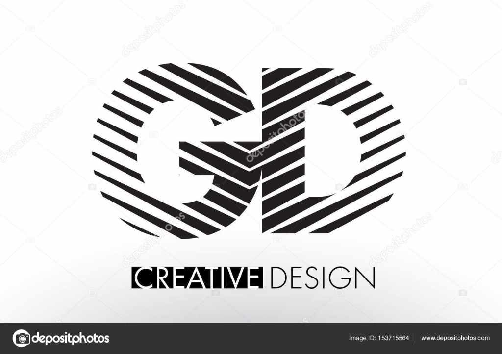 GD G D Lines Letter Design with Creative Elegant Zebra Stock Vector ...